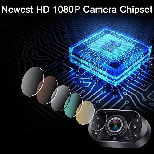LeeKooLuu Backup Camera Rear View Monitor Kit HD 1080P for Car Truck Minivan Waterproof Night Vision DIY Grid Lines LK3