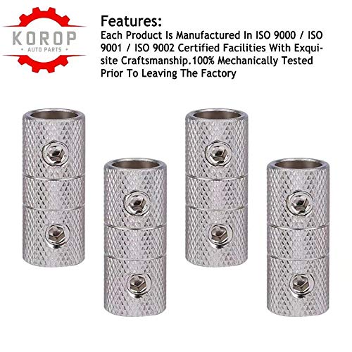 8 Gauge Wire Coupler Terminal Butt Connector (4pcs) Car Audio Stereo Power or Ground Wire Splice Coupler - Nickel Plated