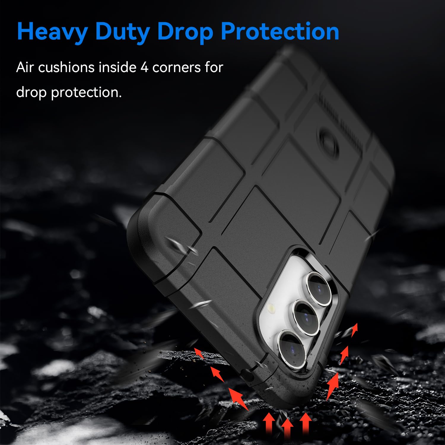 Monwutong Slim Fit Durable Phone Case for Samsung Galaxy S23 FE, Rugged Shield Outdoor Case with Military Grade Shockproof, Drop-Tested and Camera Lens Protection Case for Galaxy S23 FE, HD Black
