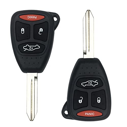 Keyless Entry Remote Car Key Fob Replacement for Chrysler 300 05-2007/ Aspen 07-09/ Durango 07-2009/ Dodge Charger 06-2007/ Jeep Commander 06-2007/ Grand Cherokee 05-07 KOBDT04A OHT692427AA (2 Pack)