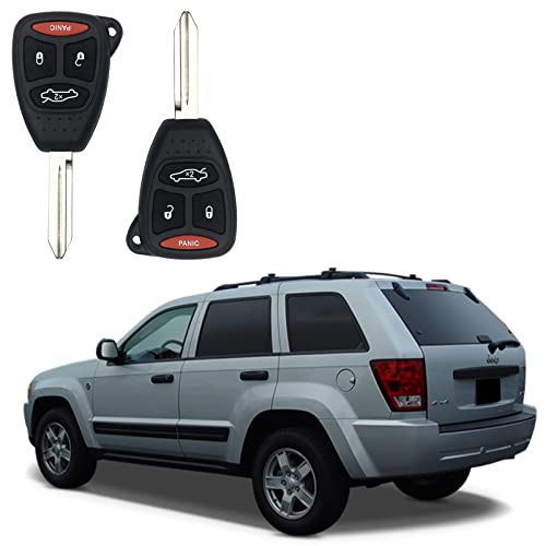 Keyless Entry Remote Car Key Fob Replacement for Chrysler 300 05-2007/ Aspen 07-09/ Durango 07-2009/ Dodge Charger 06-2007/ Jeep Commander 06-2007/ Grand Cherokee 05-07 KOBDT04A OHT692427AA (2 Pack)