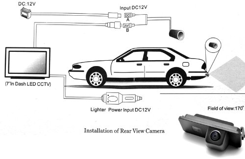 BW Car Rear View Reversing Camera for Volkswagen - Black