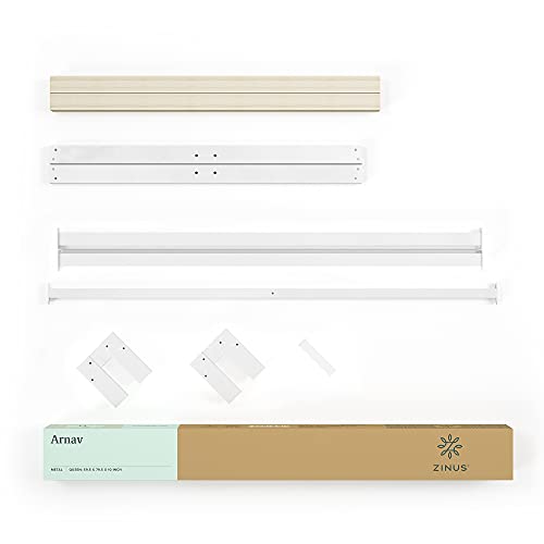 ZINUS Arnav Metal Platform Bed Frame, Wood Slat Support, No Box Spring Needed, Easy Assembly, White, Twin