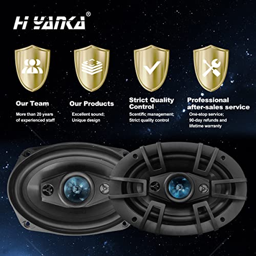 H YANKA 6x9 Car Speakers,500 Watt Max 4-Way 6x9 Speakers, Professional 6x9 Speakers,Truck Speakers,Speakers for Car,Speakers Car Audio,6 by 9 Speakers,Max Box Car Set,Auto Speakers(1 Pair)