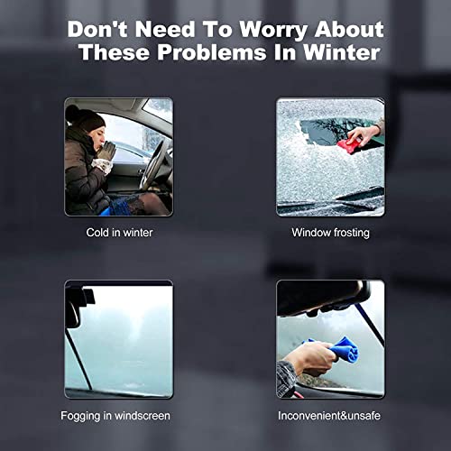 Mini Car Heater, 12V 150W Car Fan Defroster, Auto Heating/Cooling Fan with Rotating Base Fairing Securing Clip,Plug in Cigarette Lighter (Black)