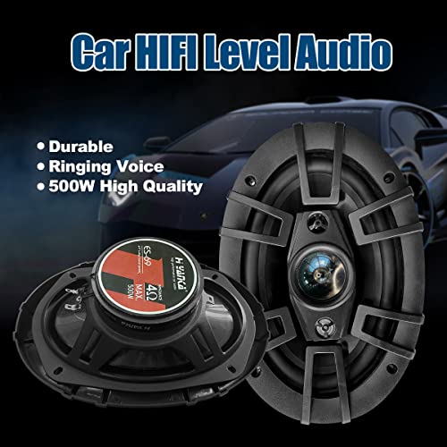 H YANKA 6x9 Car Speakers,500 Watt Max 4-Way 6x9 Speakers, Professional 6x9 Speakers,Truck Speakers,Speakers for Car,Speakers Car Audio,6 by 9 Speakers,Max Box Car Set,Auto Speakers(1 Pair)
