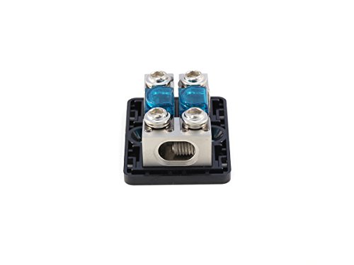 KnuKonceptz Bassik 2 Way Mini ANL Ground Distribution Block - 1/0 Gauge to 4 Gauge - Ground Links