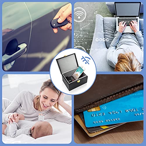 Samfolk Faraday Box with Faraday Pouch 2 Pack, Keyless Entry Car Key Safe Protector RFID Anti-Theft Signal Blocking Cages