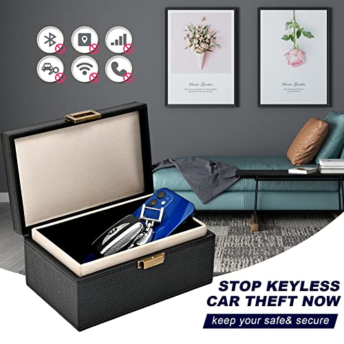 ROSELLE RFID Faraday Box with Large Capacity, Key Fob Protector Box Signal Blocking Box, RFID Keyless Signal Blocker Case, Anti-Theft Car Key Box, EMP Protection Box, for Car Keys, Phones, Cards