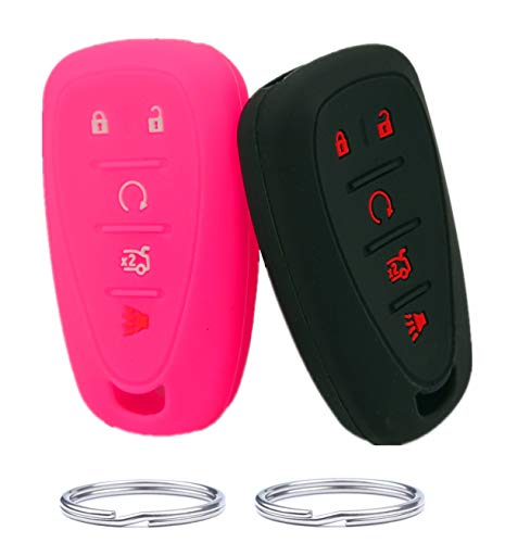 KAWIHEN Silicone Key Fob Cover Compatible with 2016-2020 Chevrolet Chevy Malibu Camaro Cruze XL8 Volt Blazer Traverse key fob case cover HYQ4EA HYQ1AA