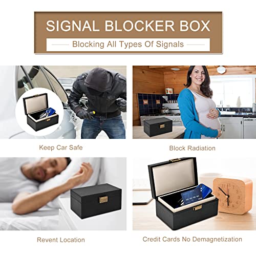 ROSELLE RFID Faraday Box with Large Capacity, Key Fob Protector Box Signal Blocking Box, RFID Keyless Signal Blocker Case, Anti-Theft Car Key Box, EMP Protection Box, for Car Keys, Phones, Cards