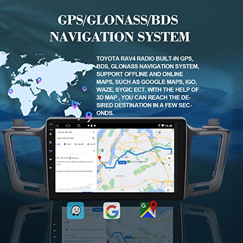 Evonavi 2GB+32GB Car Stereo for Toyota RAV4 2013 2014 2015 2016 2017 2018, IPS Touch Screen Car Radio with GPS WiFi/Bluetooth/FM/AM/DSP/AHD/32EQ/Mirror Link,Compaitble with Carplay/Android Auto