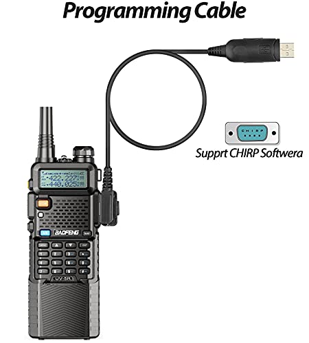 Baofeng UV-5R Two Way Radio with 3800mAh Battery and Programming Cable and Radio Case