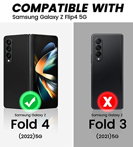 XIIICASE Galaxy Z Fold 4 Case Magnetic Hinge Protection Shockproof Hard PC Soft TPU Protective Cover for Samsung Galaxy Z Fold 4 5G (Red)