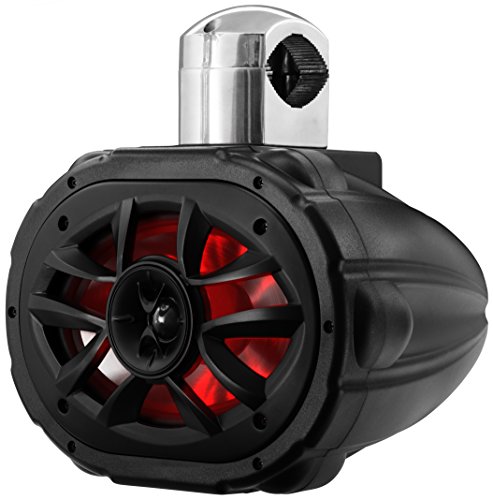 BOSS Audio Systems MRWT69RGB Marine Waketower Speaker System - 600 Watts Of Power, 6 x 9 Inch, Full Range, 2 Way, Multi-Color LED Illumination, Marine grade, Weatherproof, Sold Individually