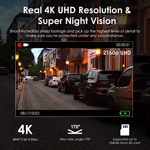 RexingUSA V55 Dash Cam - 4k Modular Capabilities, 5.0 GHz Wi-Fi, GPS Car Dash Camera Recorder, Night Vision, Loop Recording, Parking Monitor, Supercapacitor, Support 256GB Max, Voice Control (2023)