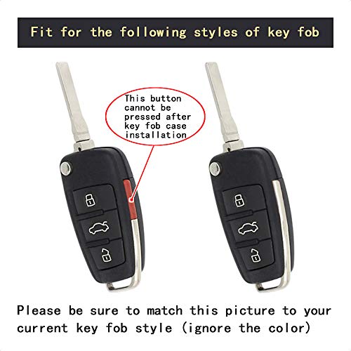 TANGSEN Flip Key Fob Case Personalized 3D Carbon Fiber Emboss ABS Plastic Protective Cover for Audi A1 A3 A4 A5 A6 A8 Q3 Q5 Q7 R8 RS4 S3 S4 S5 S6 S8 TT Quattro 3 4 Button Keyless Entry Remote