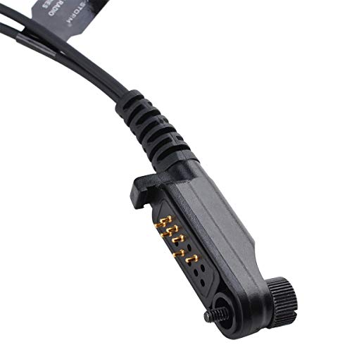 KS K-STORM PD682 Acoustic Tube Earpiece Headset Compatible with Hytera Radio PD600 PD602 PD662 PD680 PD685 X1p X1e etc, PU Material, Black