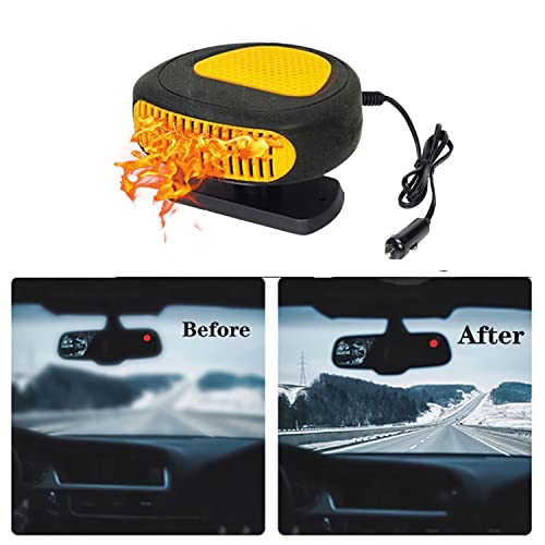 12v Portable Car Heater 150W Fast Heating Windshield Defogger and Defroster 2 in 1 with Cigarette Lighter Plug 360 Degree Rotary Base Fast Heating Fan