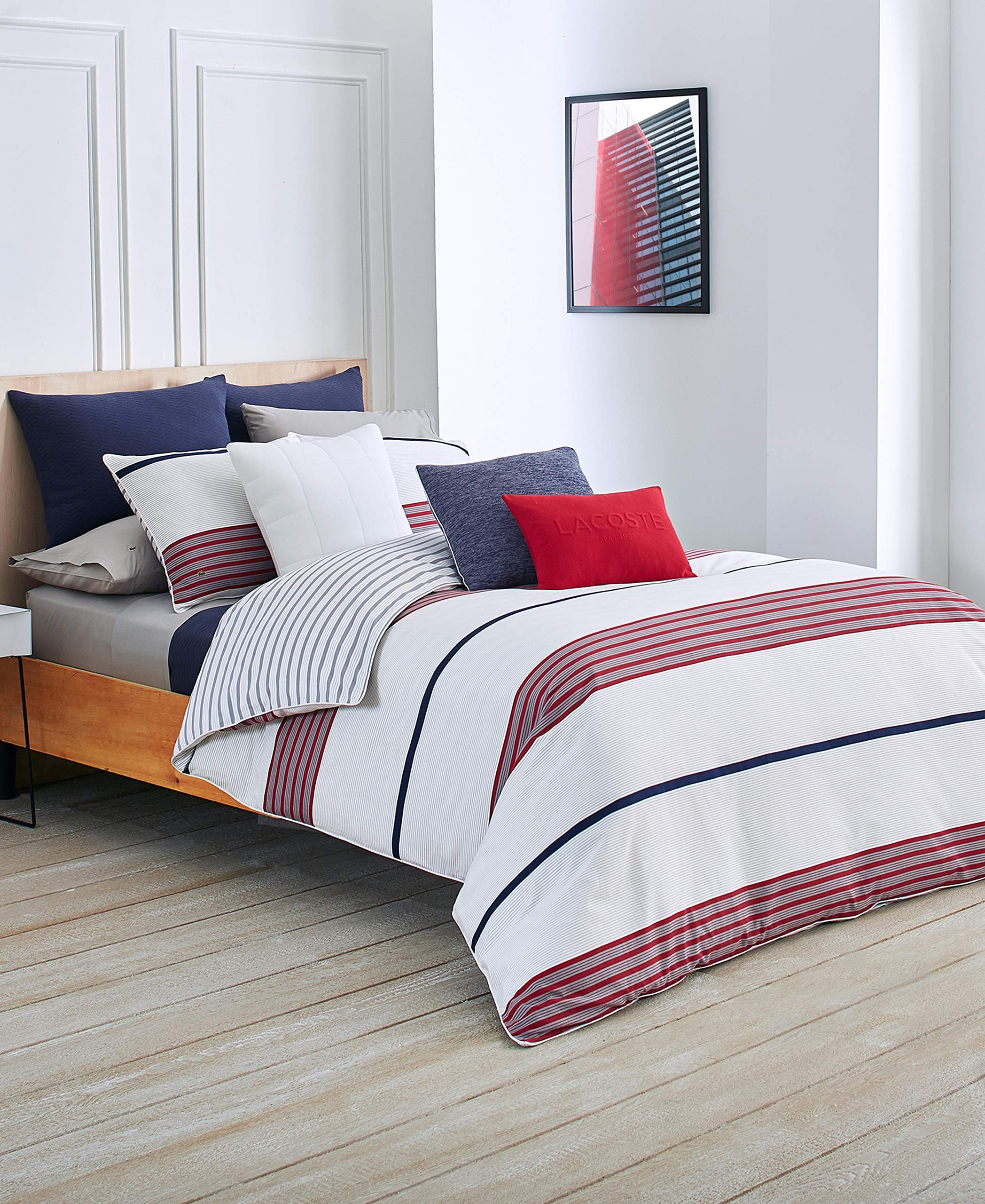 Lacoste Milady Duvet Set, Twin/TwinXL, Red