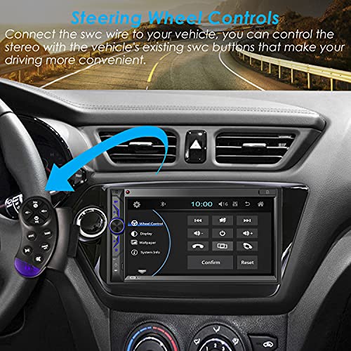 Double Din Car Multimedia System: 7 Inch HD Touchscreen Car Stereo Receiver β Bluetooth Car Radio MP5 Player with Mirror Link | Rear View Camera | MP3 | AM/FM | USB/SD/AUX | Steering Wheel Control