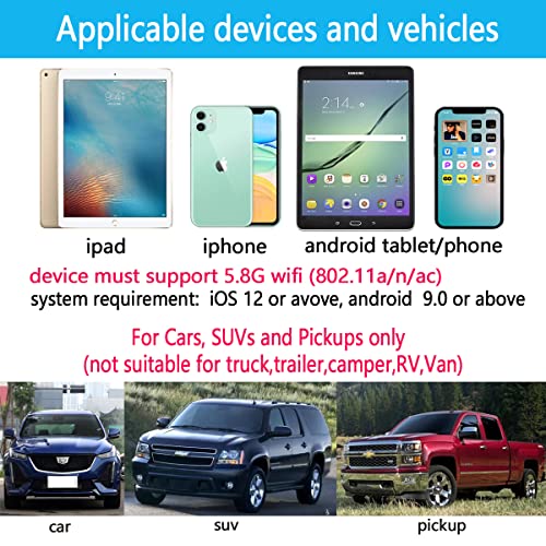 Casoda Latest HD1080P WiFi Wireless Backup Camera for iPhone and Android, Ultra Strong Signal Smooth Video, Crystal Clear Picture, Easy to Install (Mini for Cars SUVs and Pickup Only)