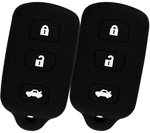 KeyGuardz Keyless Remote Car Key Fob Shell Cover Soft Rubber Case for Toyota Avalon Camry Solara GQ43VT14T HYQ12BAN (Pack of 2)