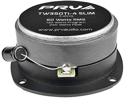 PRV AUDIO TW350Ti-4 Slim Pro Car Audio Tweeter - Titanium Bullet Tweeter 4 Ohms - HIGH SPL Super Tweeter - Ultra Slim Easy to Mount Tweeter (Pair)