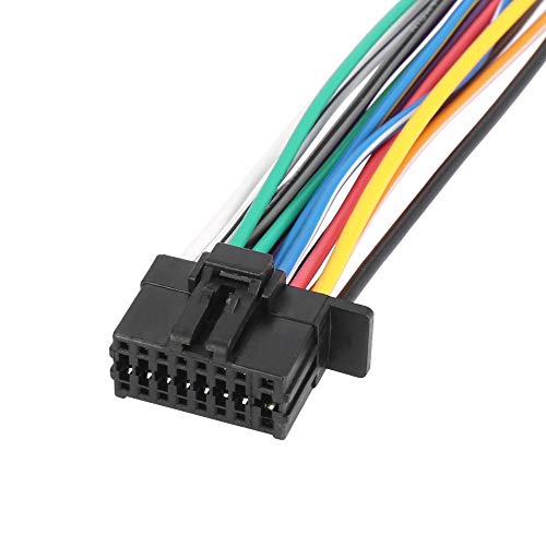 X AUTOHAUX Car Stereo CD Player Wiring Harness Wire Radio Adapter Install Plug 16 Pins for Kenwood
