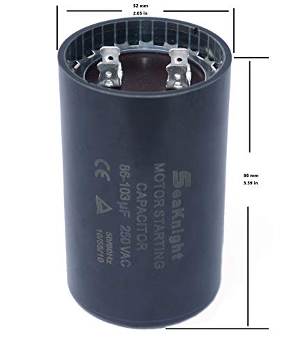 BlueNatHxRPR 86-103 MFD (uF) Motor Start Capacitor Compatible for Franklin Control Box 2801074915, CRC 2824085015 3/4 and 1 HP Well Pump and Others