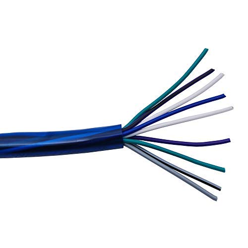 Conext Link MSC918-20 20 Feet 9 Conductors Blue Speed Wire Primary Wire Speaker Cable 18 AWG Gauge GA 100% OFC Copper Stranded Trailer (11993)