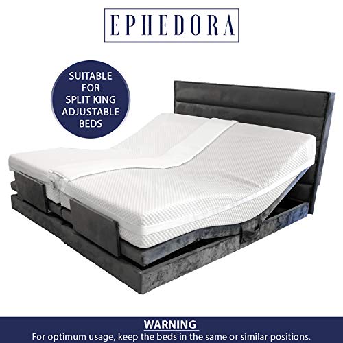 EPHEDORA 10" Extra Wide Bed Bridge Connector | Twin to King Converter Kit with Strap | Adjustable Mattress Connector for Bed | 25D Memory Foam | 10" Design | Non-Slip | Storage Bag Included