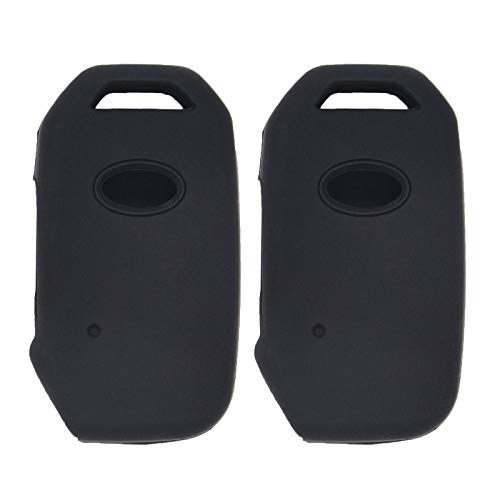 WEIBISS 2 Pack Soft Silicone Rubber Remote Key Fob Cover Case Protector Holder Jacket for 2019 2020 2021 Kia Telluride Seltos Soul Forte GT EX Sportage Sorento Cerato NIRO, Black