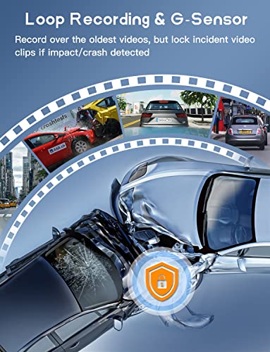4K Dual Dash Cam Front 4K and Rear 2K Car Dash Camera for Cars 64GB Card Included GILAYGROW 3" IPS Dashboard Camera Recorder with Card Reader, Super Night Vision, 170°Wide Angle