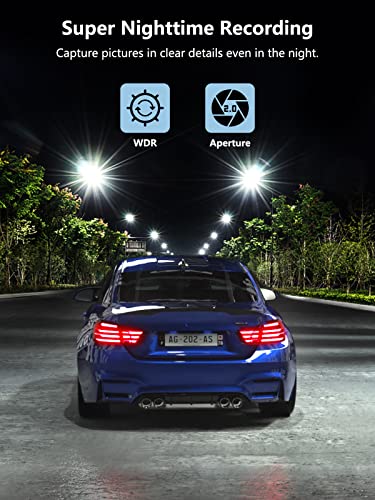Dash Cam Front and Rear, Mini Dash Cam 1080P Full HD with 32GB SD Card, 2.45 inch IPS Screen, 2 Mounting Ways, Night Vision, WDR, Accident Lock, Loop Recording, Parking Monitor, Motion Detection