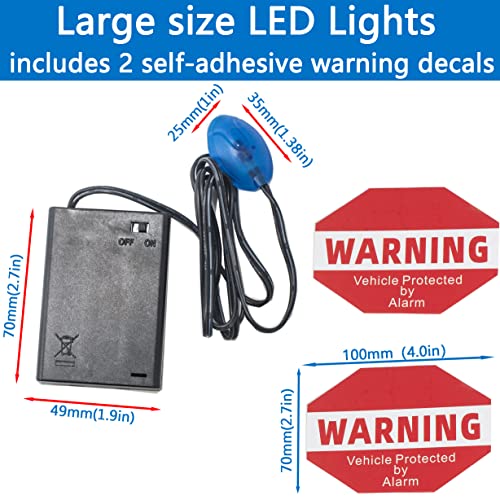 Fake Car Alarm, Dummy Car Alarm,(Batteries Included) Blue LED Light Simulate Imitation Security System, Warning Anti-Theft Flash Blinking Lamp (1Pack, Blue Light)