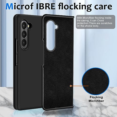 Z Fold 5 Liquid Silicone Case for Samsung Galaxy Z Fold5 5G, Slim Phone Case for Women Girls Soft Gel Rubber Ultra Thin Anti-Scratch Design Protective Cover for Samsung Z Fold 5 5G 7.6-inch (Black)