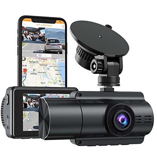 LAMONKE 4K Dash Cam with GPS, Front and Inside Dual 4K/1080P Dash Camera for Cars, Dashcam with WiFi, IR Night Vision Car Camera, 24/7 Recording Parking Mode, G-Sensor, WDR, 256GB Supported