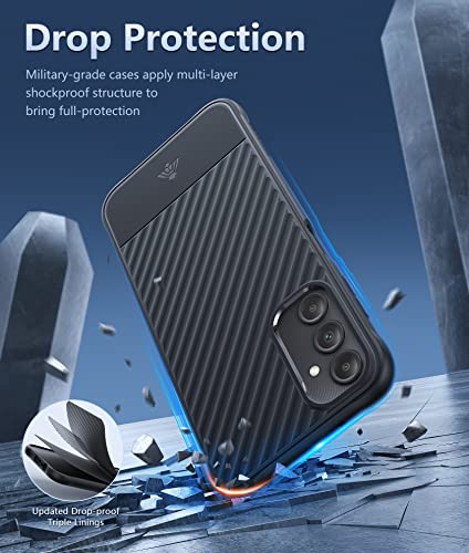 FNTCASE for Samsung Galaxy A14-5G Case: Soft TPU Slim Thin Protective Phonecase Shockproof Anti-Drop Full Body Protection Cell Phone Cover for Galaxy A145g - 6.6 inch 2023 Black
