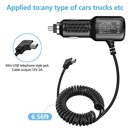 Dash cam Charger,2023 Upgraded Mini USB Car Charger with Dual USB Port Compatible with, Rexing, Byakov, AKASO, Crosstour, Trekpow, Pruveeo, OldShark, Garmin and Most Other Dash Cam