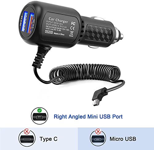 Dash cam Charger,2023 Upgraded Mini USB Car Charger with Dual USB Port Compatible with, Rexing, Byakov, AKASO, Crosstour, Trekpow, Pruveeo, OldShark, Garmin and Most Other Dash Cam