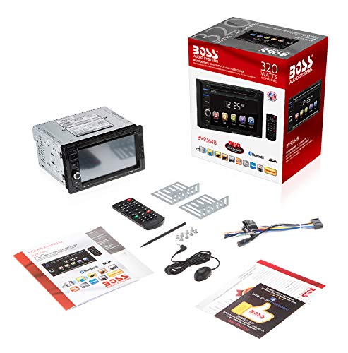 BOSS Audio Systems BV9364B Car Stereo DVD Player - Double Din, Bluetooth Audio/Hands-Free Calling, 6.2 Inch Touchscreen LCD Monitor, MP3 Player, CD, DVD, USB Port, SD, AUX Input, AM/FM Radio Receiver