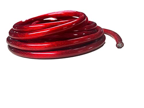 IMC Audio 1/0 Gauge CCA Power Red Wire Cable (5ft Red) Battery Cable Wire, Automotive, Car Audio Speaker Home Stereo System, RV Trailer, Amp Wiring 0 Guage Power Wire Cable 0 Car Audio