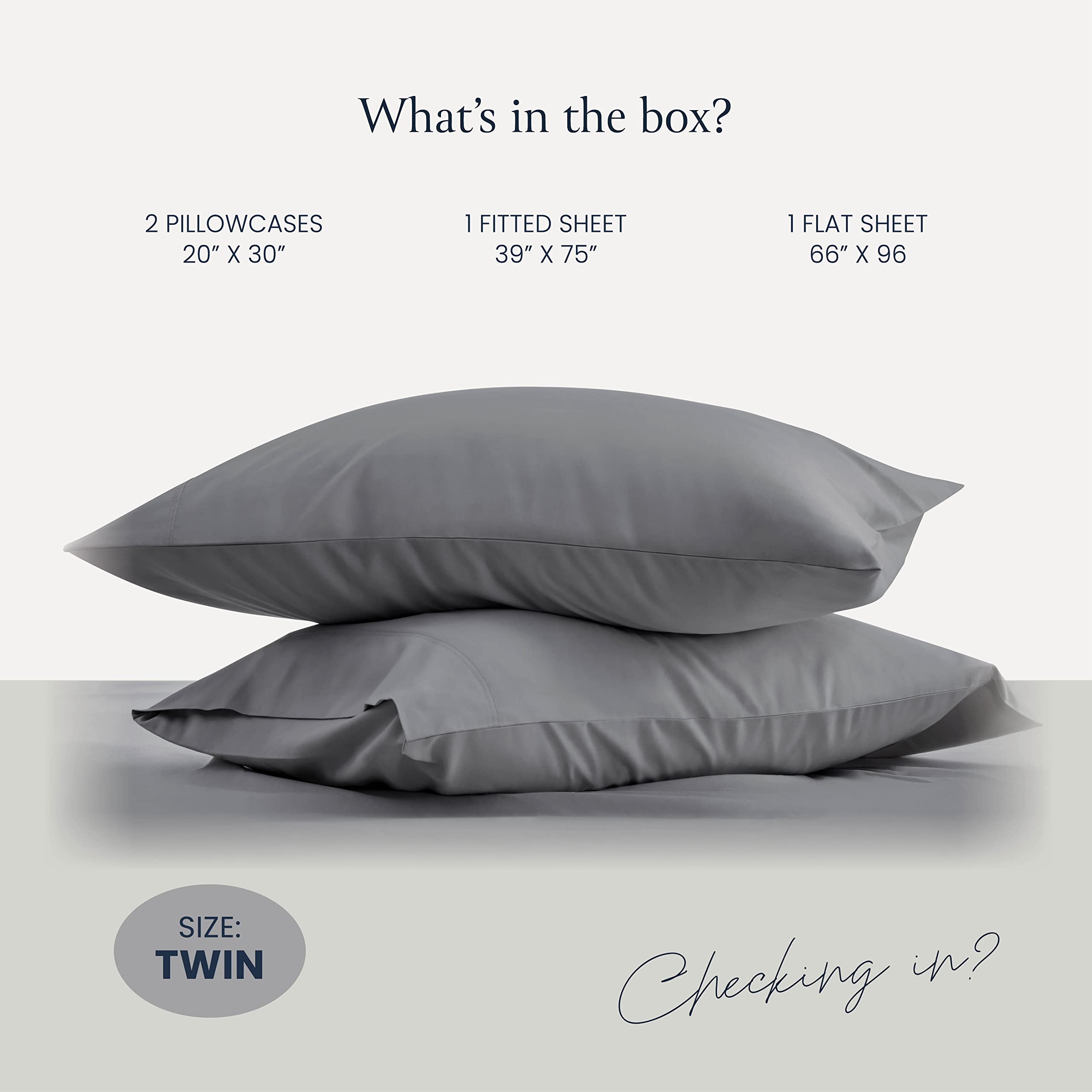 BELADOR Silky Soft Sheet Set - Luxury 4 Piece, for Twin Size Bed, Secure-Fit Deep Pocket Sheets with Elastic, Breathable Hotel Sheets and Pillowcase Set, Wrinkle Free Oeko-Tex Sheets