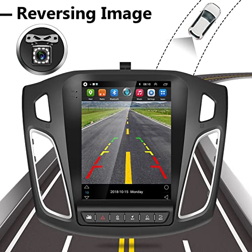 Android 10.1 Car Stereo 9.7 inch Radio for Ford Focus 2012-2018 Capacitive Touch Screen with iOS/Android Mirror Link WiFi GPS Navigation Bluetooth USB Multimedia Player Backup Camera SWC