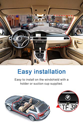 Dash Cam Front and Rear CHORTAU Dual Dash Cam 3 inch Dashboard Camera Full HD 170° Wide Angle Backup Camera with Night Vision WDR G-Sensor Parking Monitor Loop Recording Motion Detection