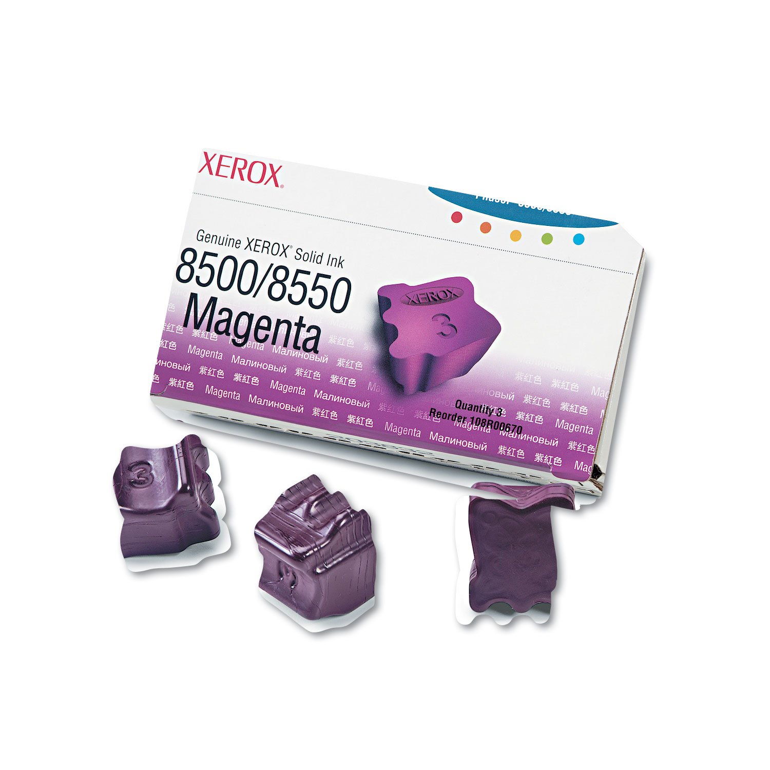 Xerox Phaser 8500/8550 Magenta 3 Ink-Sticks Solid-Ink (3000 Pages) - 108R00670