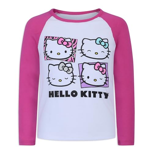 Hello Kitty Sanrio Girls 3 Pack Long Sleeve Shirt for Infant, Toddler, Little and Big Girls Multi-Color