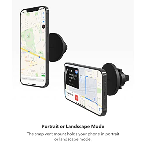 mophie snap Vent Mount - Magnetic car Mount Compatible with Any Smartphone - Made for Smartphones, iPhone, Google Pixel, Samsung Galaxy, Qi-Enabled Devices - Black