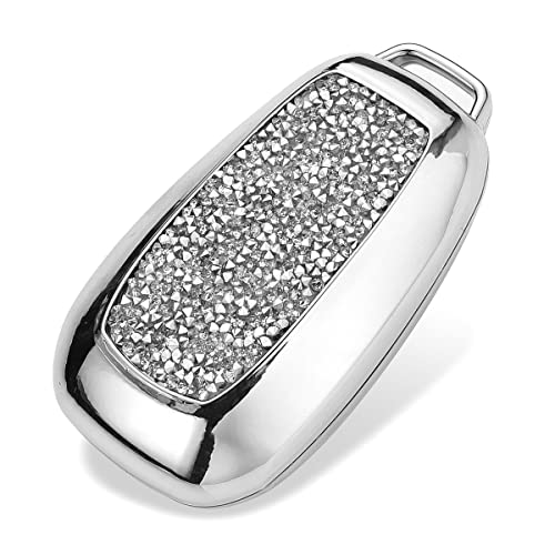 Royalfox(TM) 3 4 Buttons 3D Bling Diamond Crystals Smart Remote Key Fob case Cover for Subaru Outback Forester Crosstrek Ascent BRZ WRX Legacy Impreza STI (Silver)